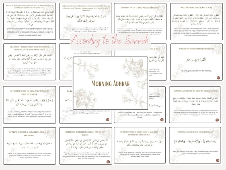 Morning Adhkar and Dhikr Islamic Flash Cards | Muslim Digital ...