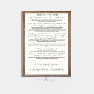 Adhkar and Dhikr After Every Salah Prayer | Islamic Art Prints ...