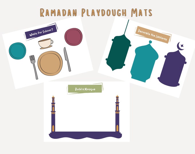 Ramadan Playdough Mats, Printable Ramadan Activity, Ramadan Craft ...
