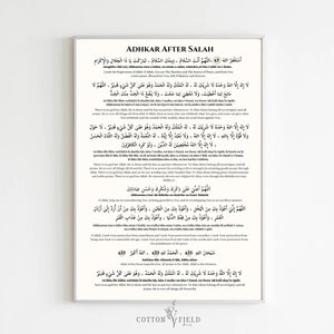 Adhkar and Dhikr After Every Salah Prayer | Islamic Art Prints ...