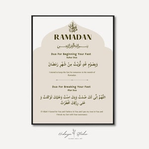Ramadan Dua Print | Suhur Dua and Iftar Dua Printable | Ramadan Fasting ...
