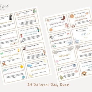 24 Daily Dua Islamic Flash Cards | Muslim Digital Educational Quran ...