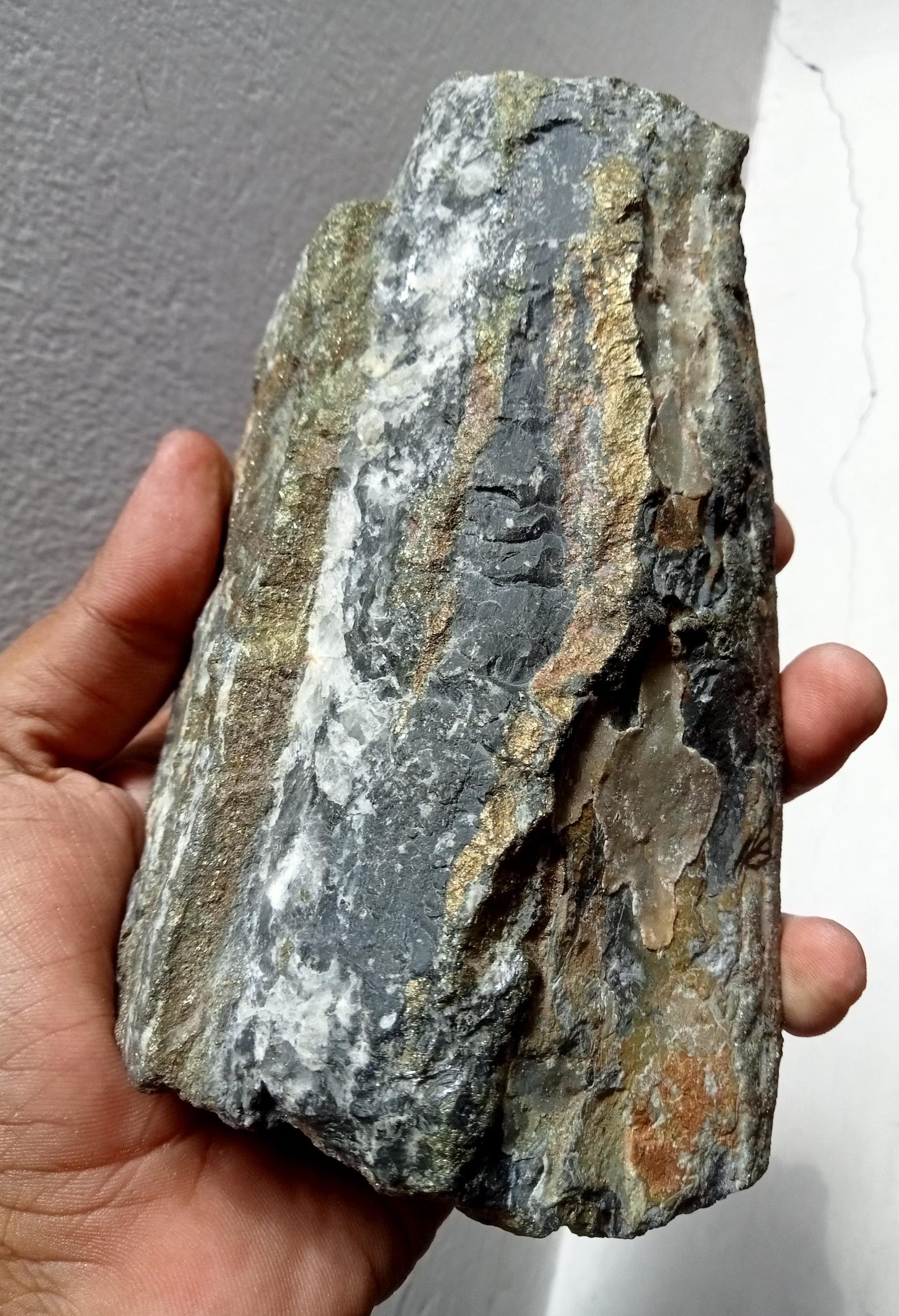 Rare Gold and Silver Shine Stone Rock and Mineral Uncut Raw Length, 6 ...