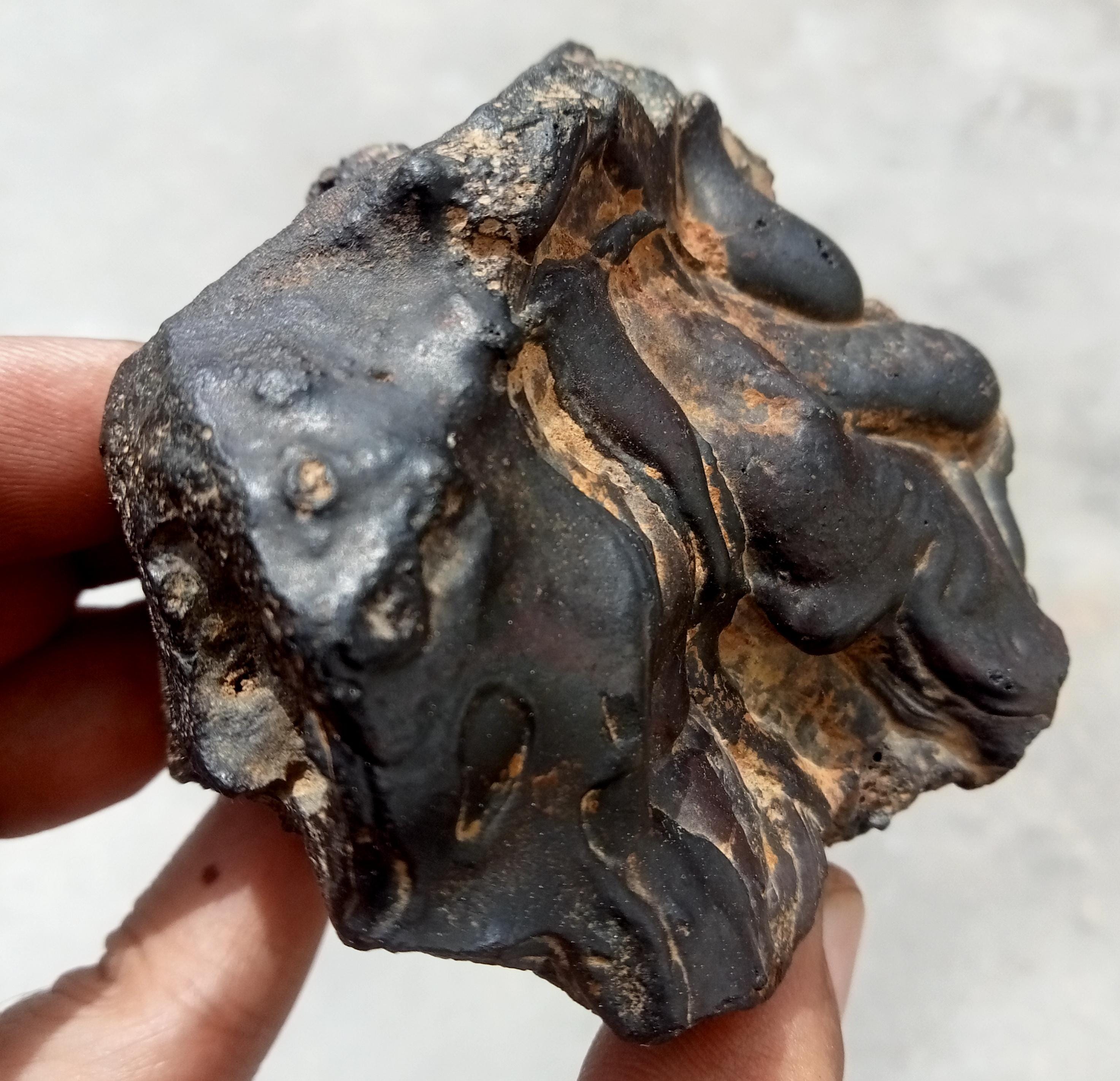 Mars Meteorite Rock Specimen: Very Rare Fusion Crust Molten Nickel Iron ...