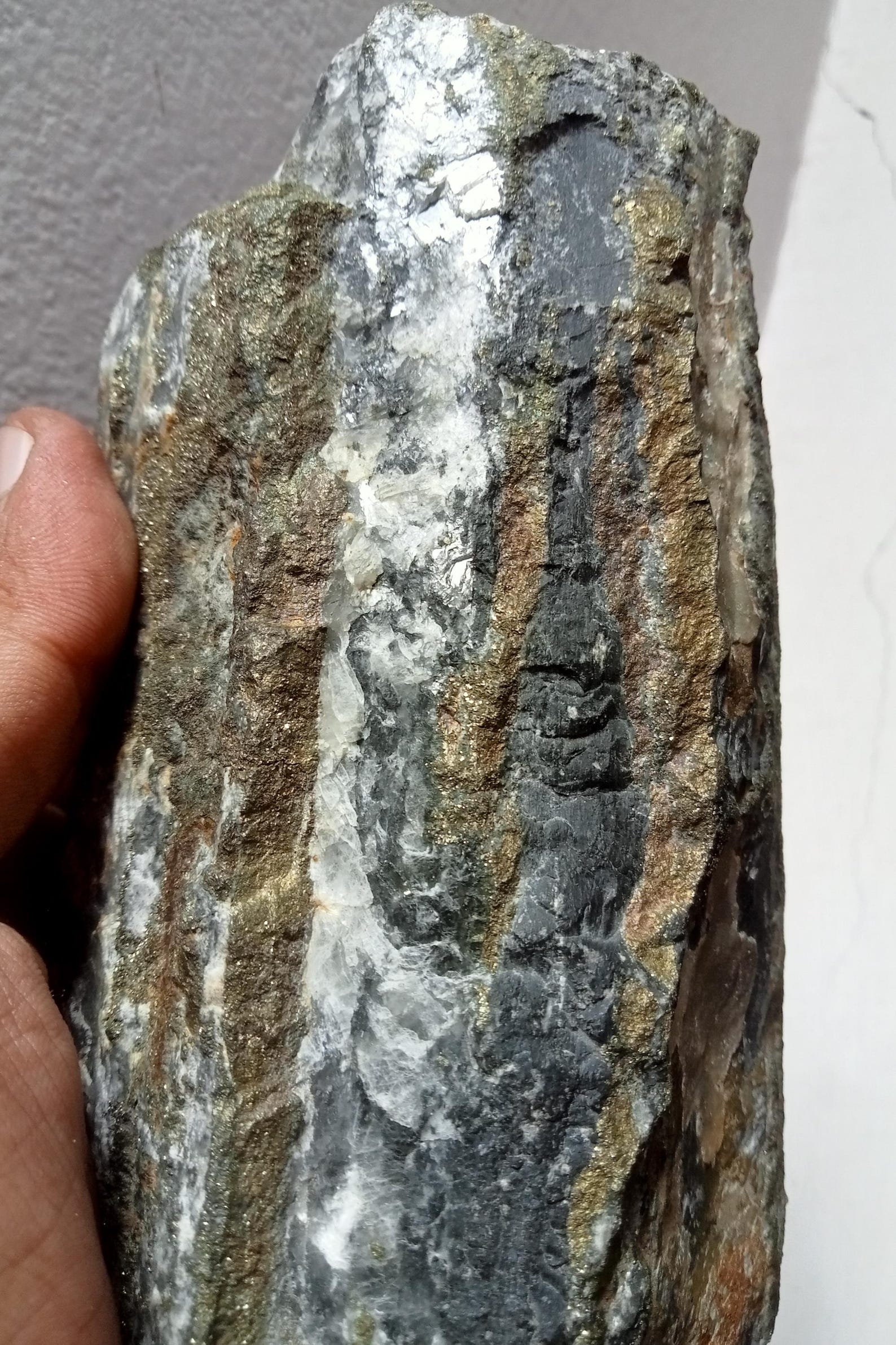 Rare Gold and Silver Shine Stone Rock and Mineral Uncut Raw Length, 6 ...