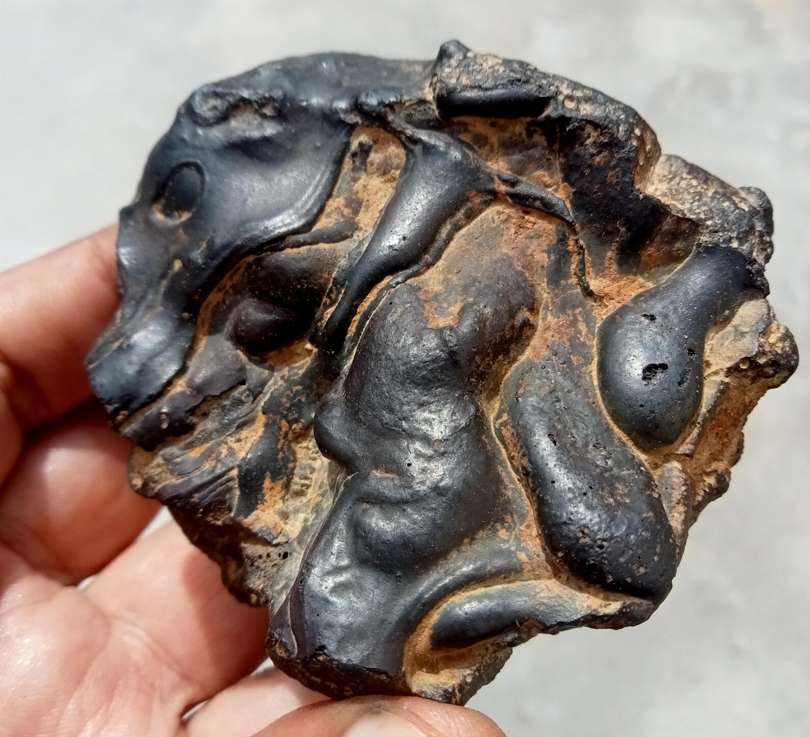 Mars Meteorite Rock Specimen: Very Rare Fusion Crust Molten Nickel Iron ...