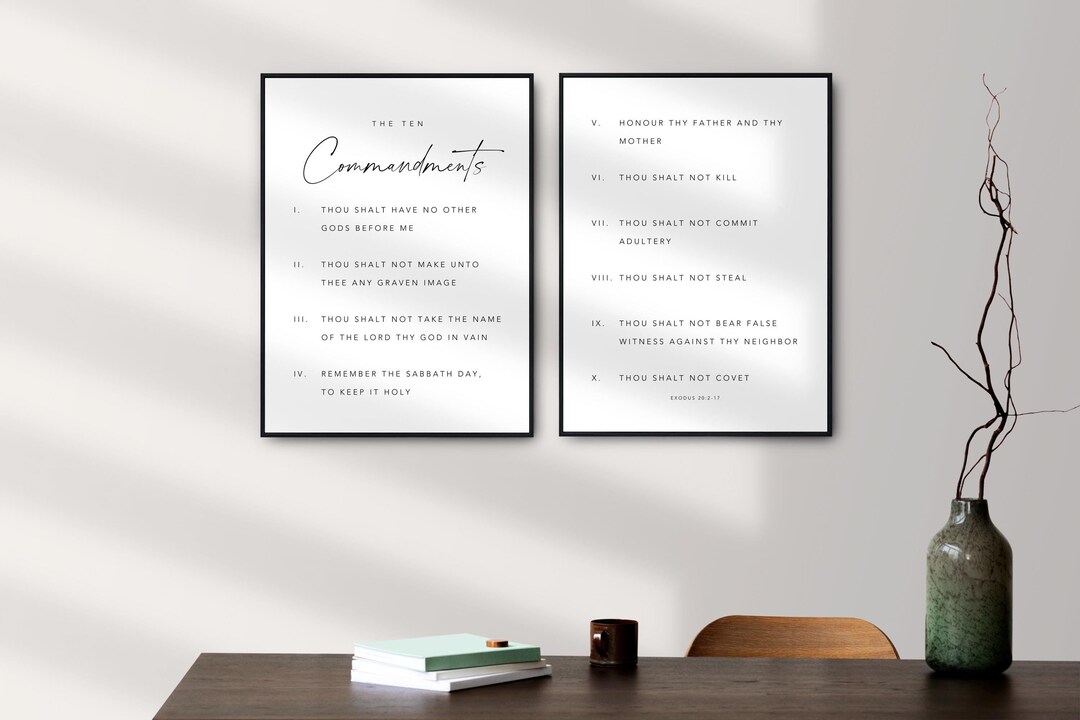 Bible Wall Art Ten Commandments DIGITAL DOWNLOAD Bible Verse Poster ...