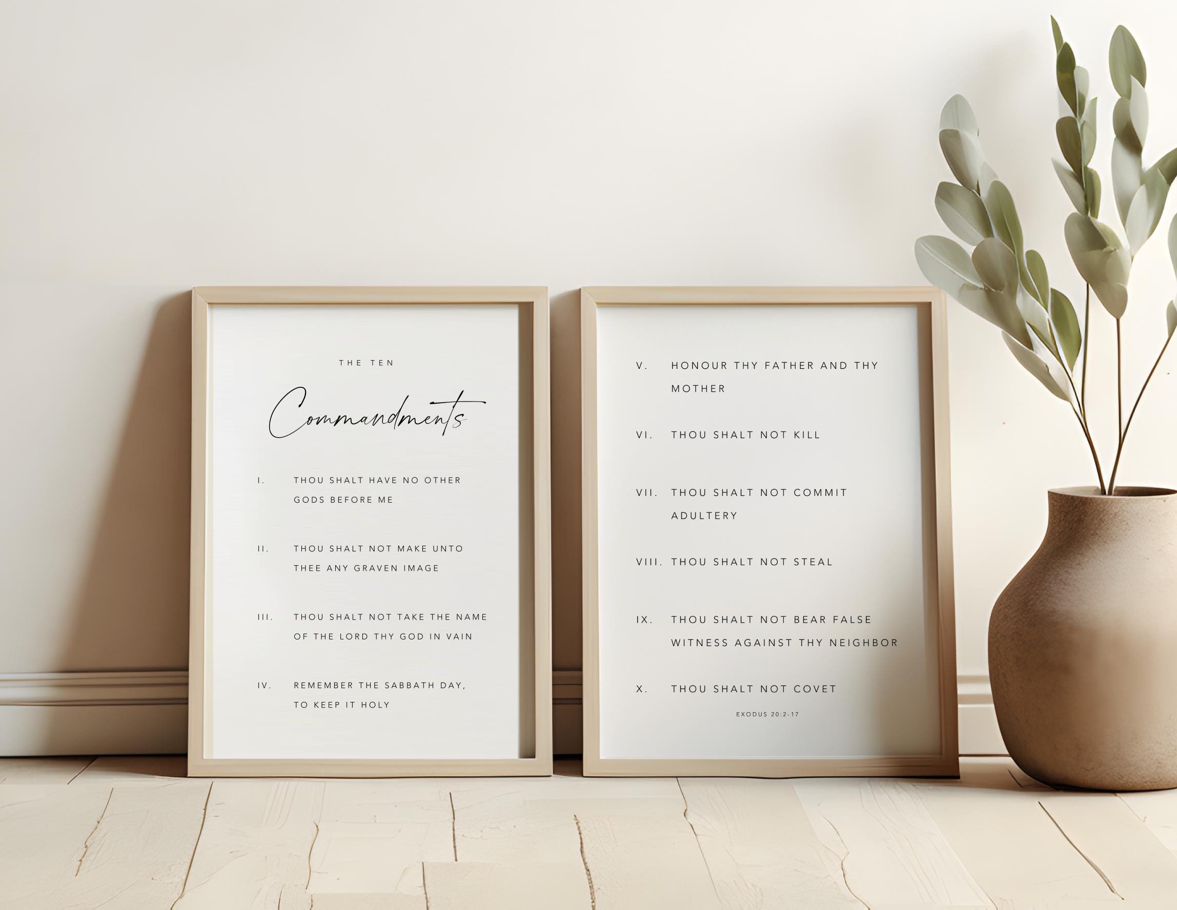 Ten Commandments KJV Bible Verse Art: Modern Farmhouse Printable ...