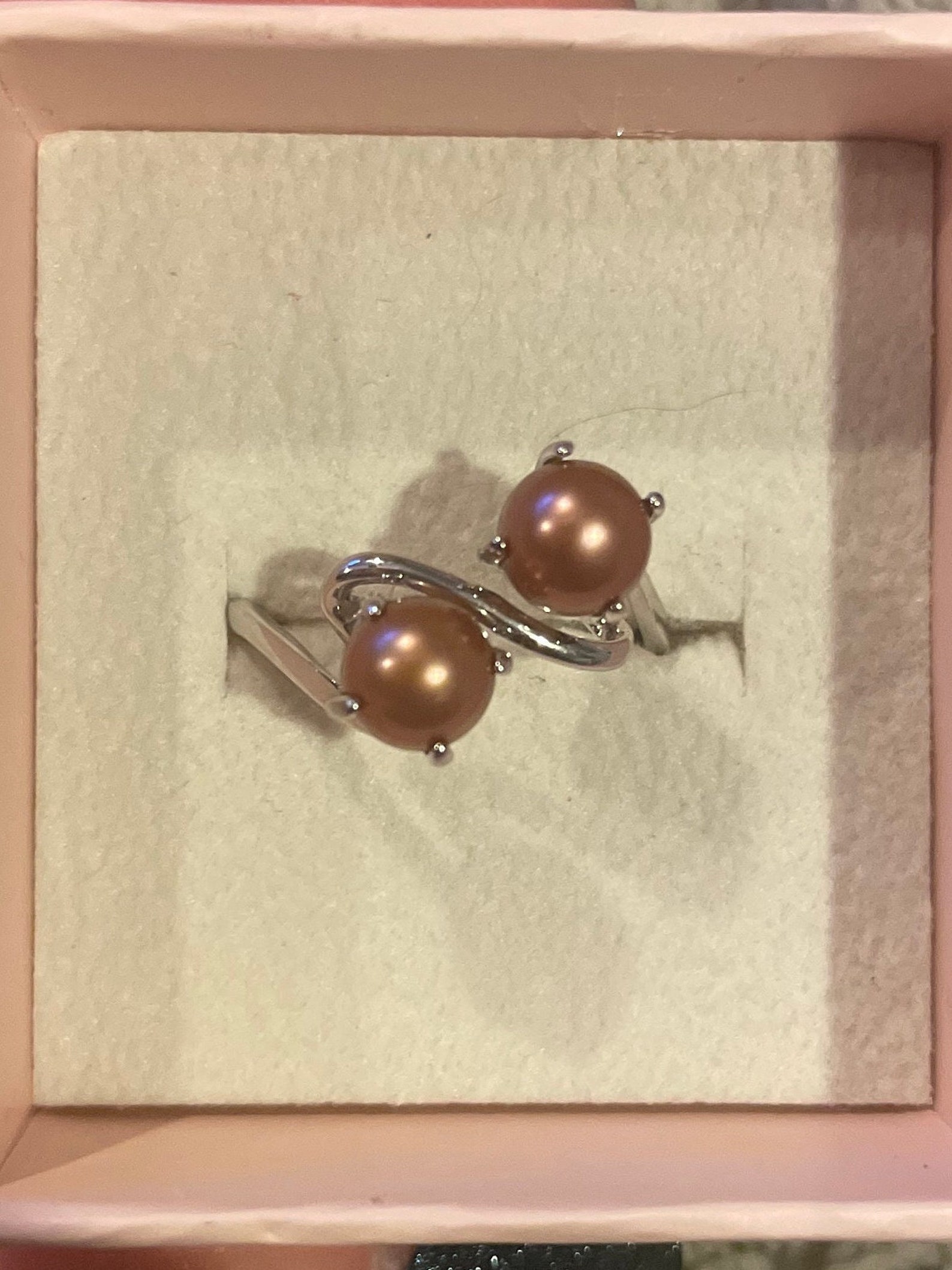 Its Pearl Time Aubrey Ring Size 9. Milk Chocolate Pearl 7.0mm. Brand ...