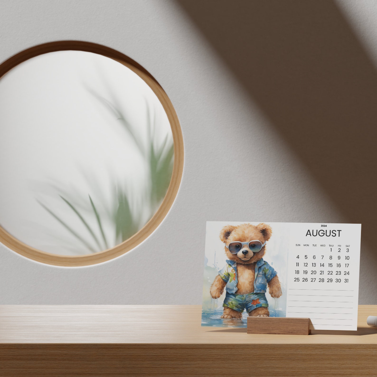 2024 A Year of Watercolor Teddy Bears Calendar Printable Calendar ...