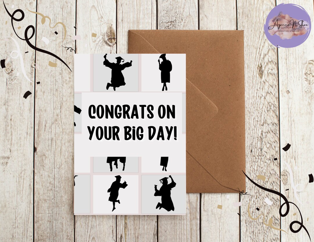 Congrats on Your Big Day Graduation Card, Last Minute, Instant Download ...