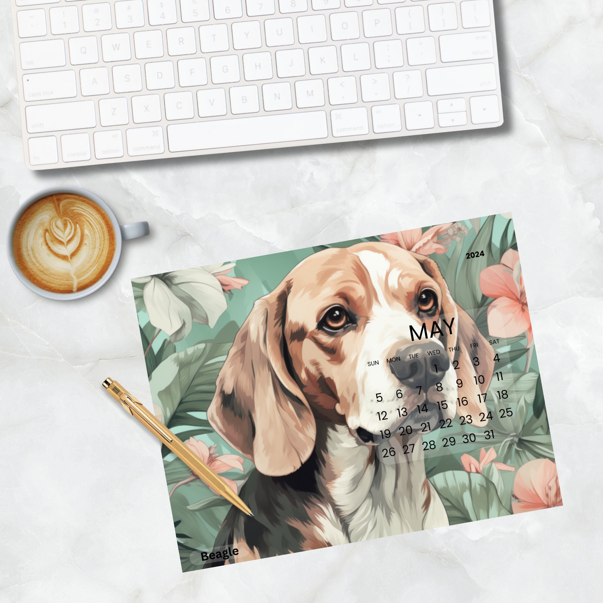 2024 Popular Dog Breeds Calendar Printable Calendar Sunday - Etsy
