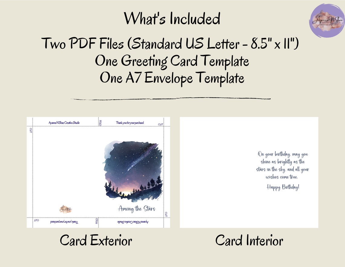 Printable Birthday Card Printable Card Stars Digital - Etsy