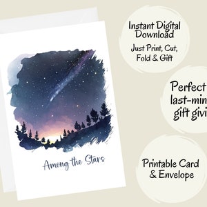 Printable Birthday Card Printable Card, Stars, Digital Birthday Card ...