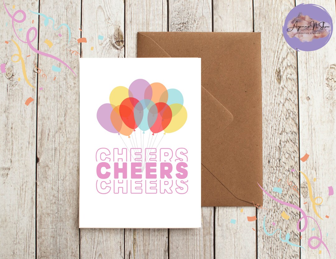 Cheers Cheers Cheers Graduation Card, Last Minute, Instant Download and ...