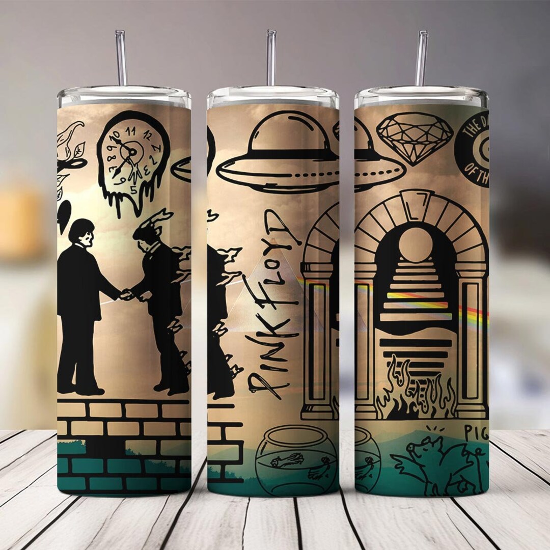 Pink Floyd Doodle Art Tumbler Vintage Pink Floyd Album Lyrics Etsy