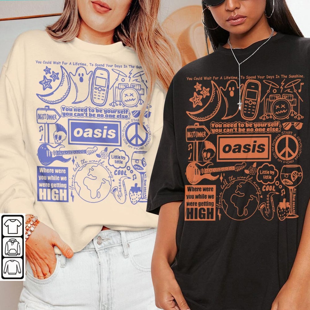 Oasis Doodle Art Shirt Vintage Oasis Album Lyrics Merch Tee - Etsy