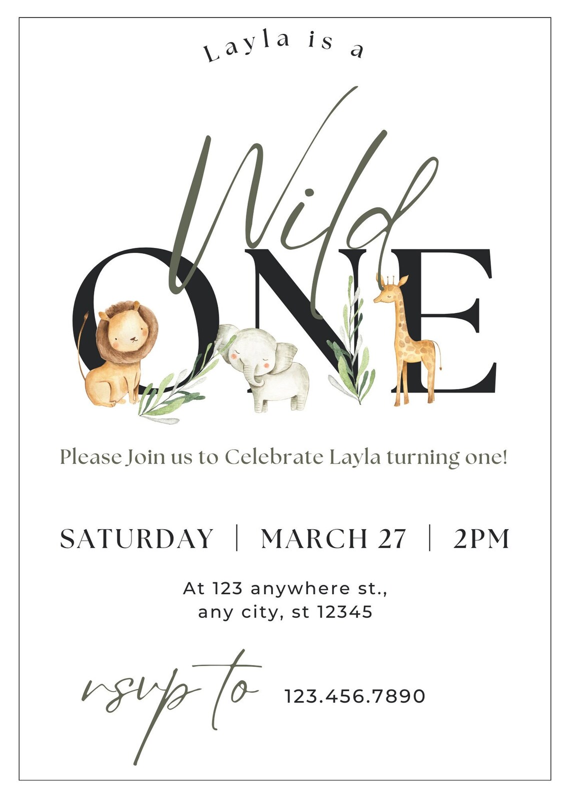 Wild One Birthday Party Invitation - Etsy