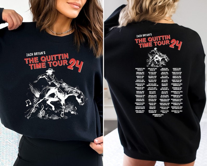 Zach Bryan The Quittin Time Tour 2024 Sweatshirt, Country Music Singer ...