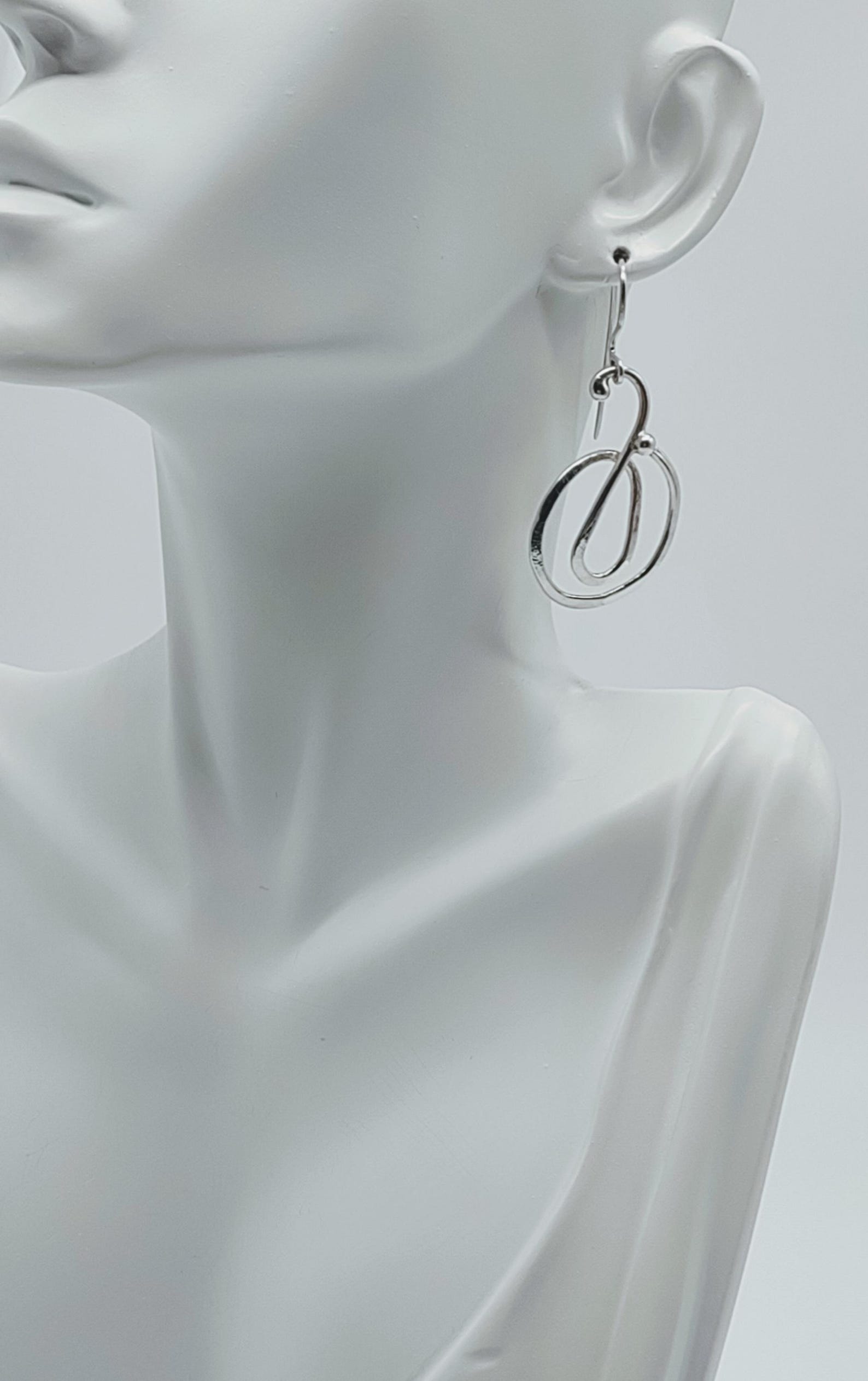 Vintage Sterling Silver Dan Dye Abstract Hammered Dangle Earrings - Etsy