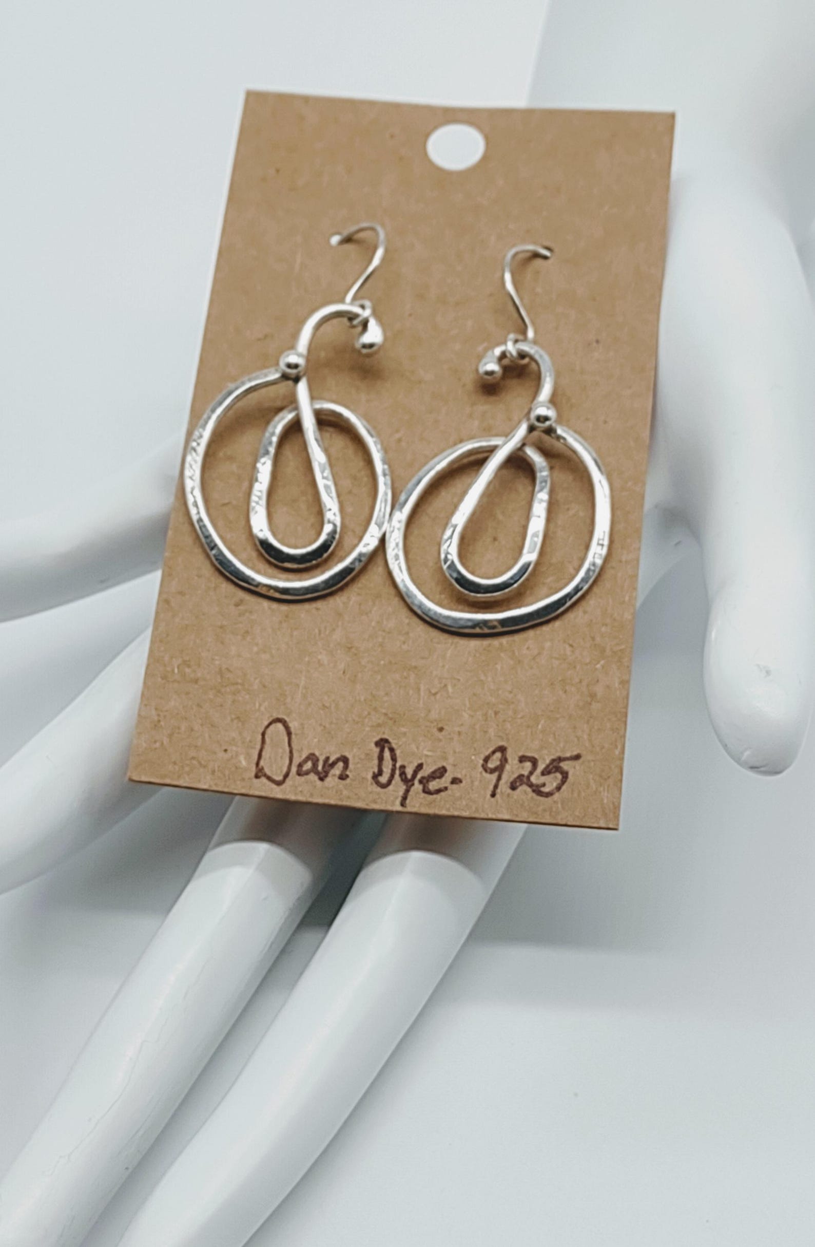 Vintage Sterling Silver Dan Dye Abstract Hammered Dangle Earrings - Etsy