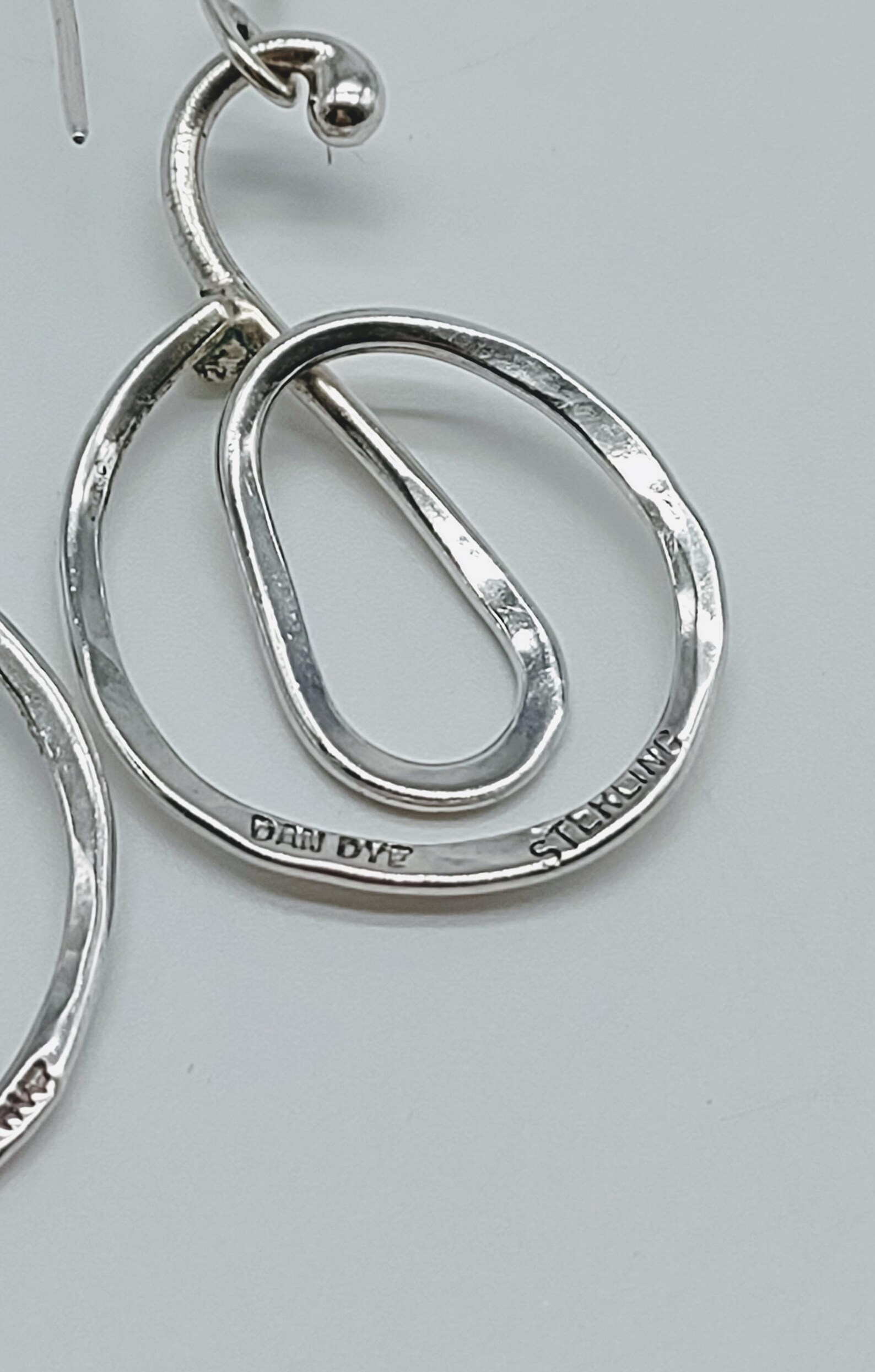 Vintage Sterling Silver Dan Dye Abstract Hammered Dangle Earrings - Etsy