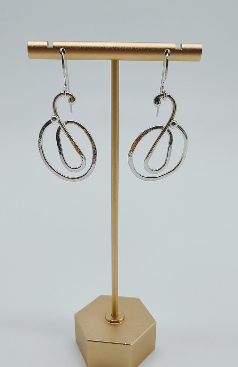 Vintage Sterling Silver Dan Dye Abstract Hammered Dangle Earrings - Etsy