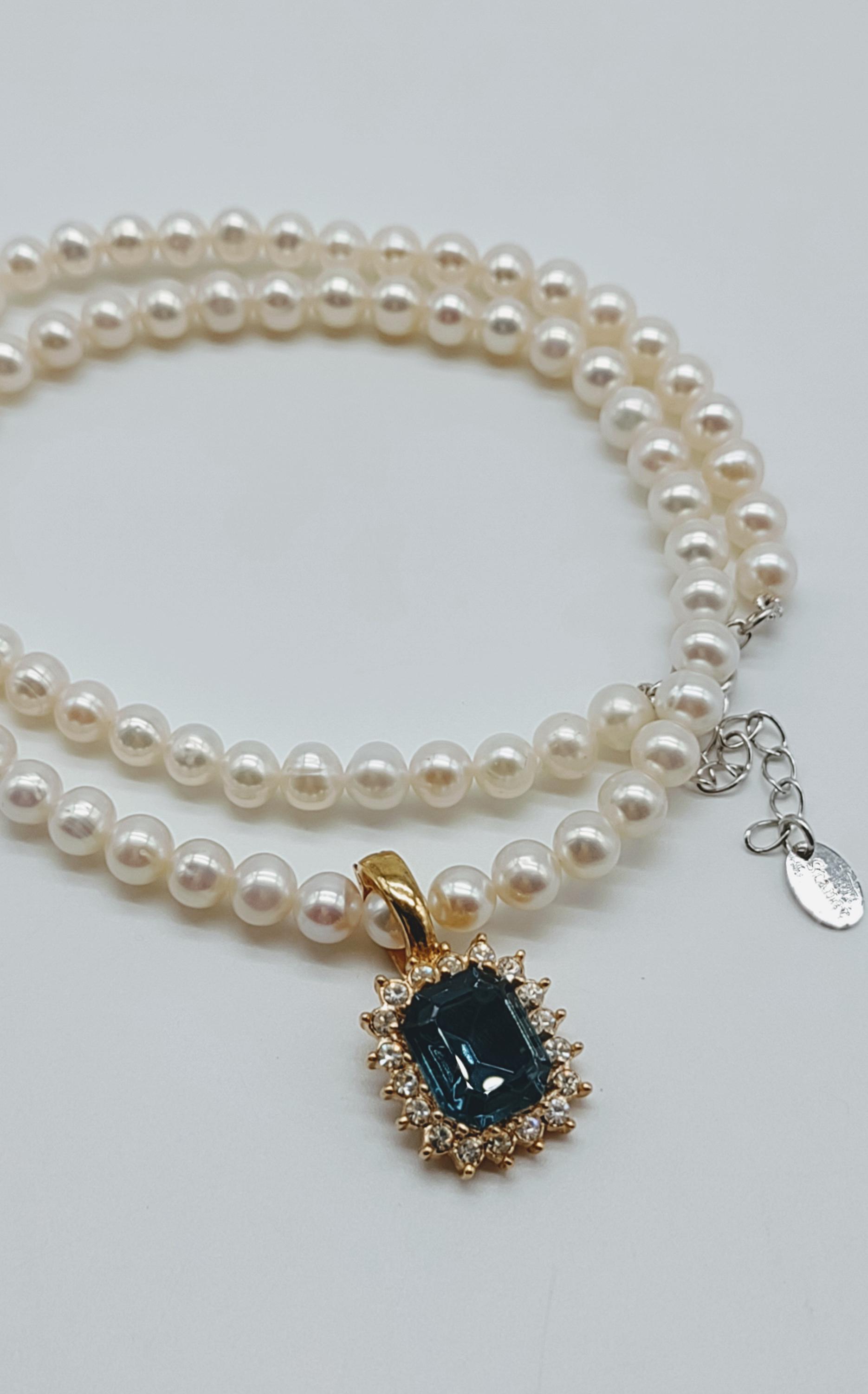 Vintage Stauer Sterling Silver Freshwater Pearl Necklace With Enhancer ...