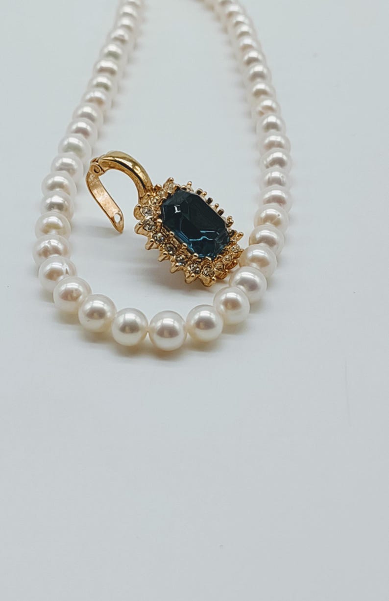 Vintage Stauer Sterling Silver Freshwater Pearl Necklace With Enhancer ...