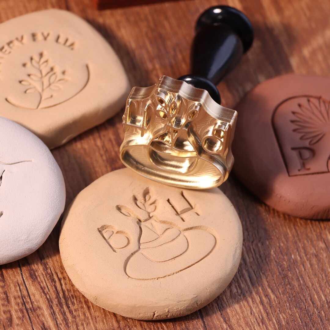 Custom Initial Clay Stamp, Custom Brass Stamp for Clay, Custom Pottery ...