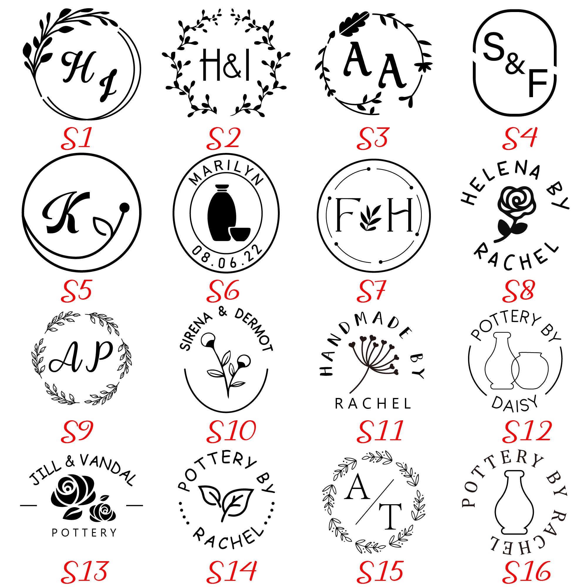 Custom Logo Pottery Stamp Acrylic Pottery Stamp Custom Clay - Etsy