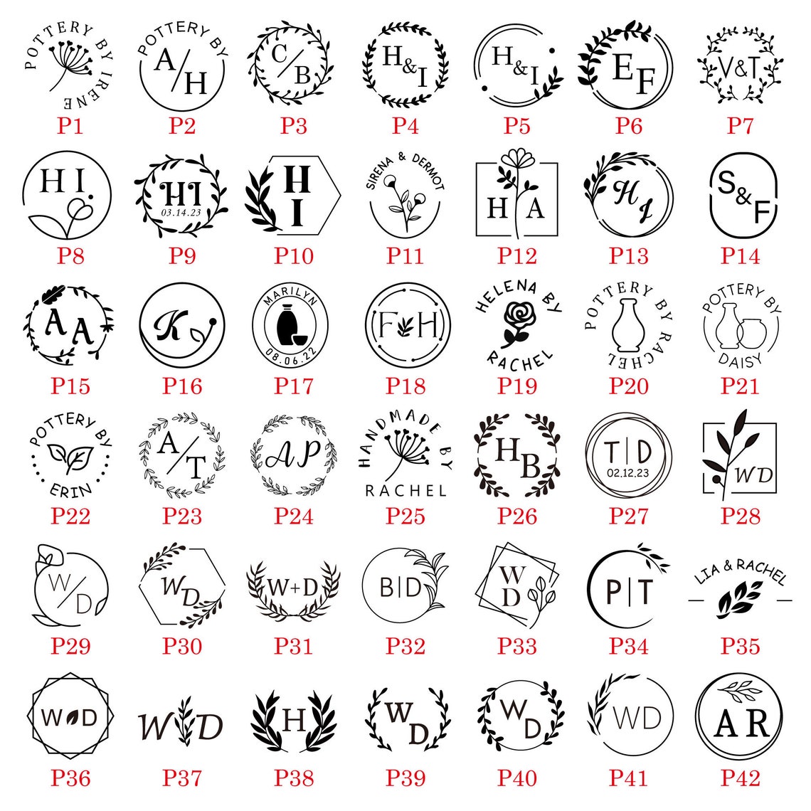 Highly Detailed Logo Designs Stamp, Pottery Stamp, Custom Handmade Clay ...