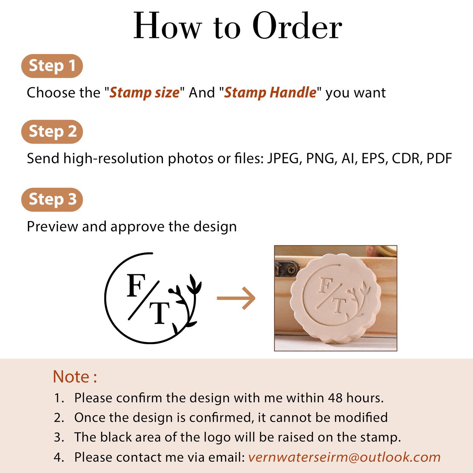 Highly Detailed Logo Designs Stamp, Pottery Stamp, Custom Handmade Clay ...