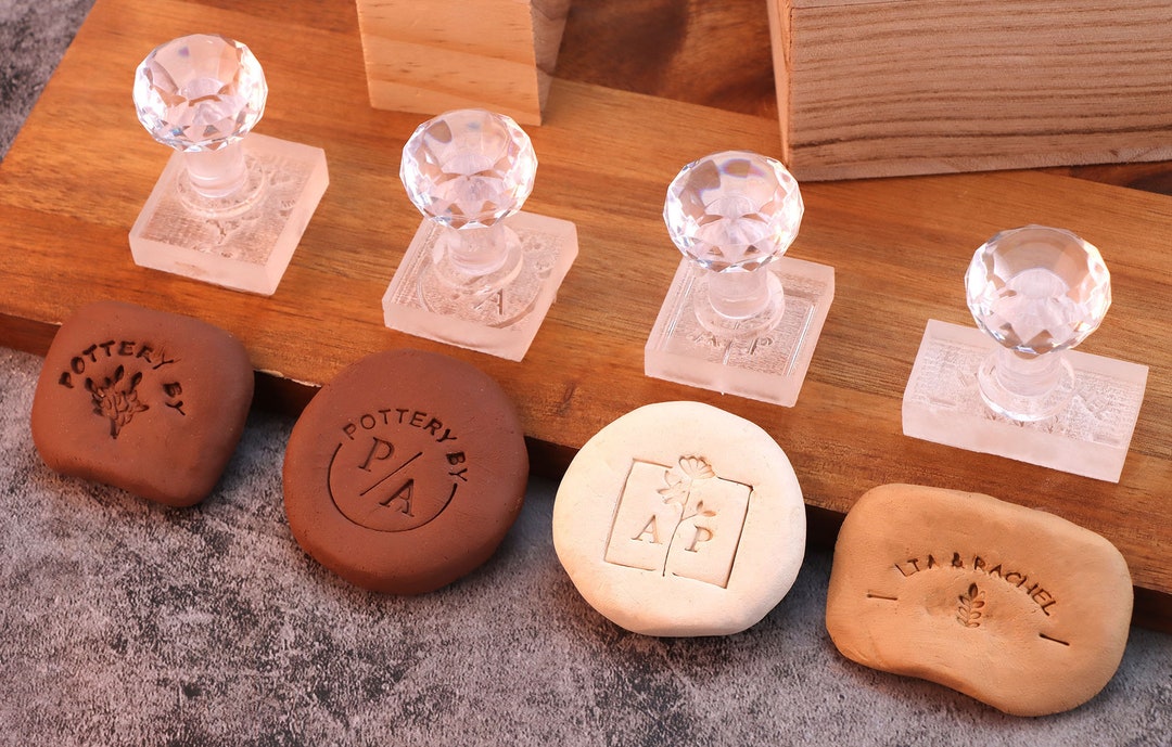 Custom Logo Pottery Stamp, Acrylic Pottery Stamp, Custom Clay Stamp ...