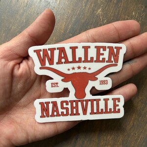 Nashville Wallen Waterproof Sticker - Etsy