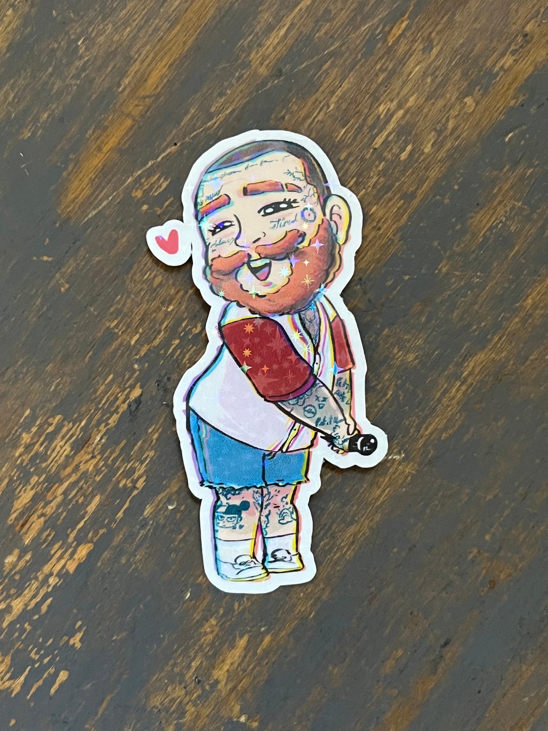 Holographic Post Malone Sticker - Etsy