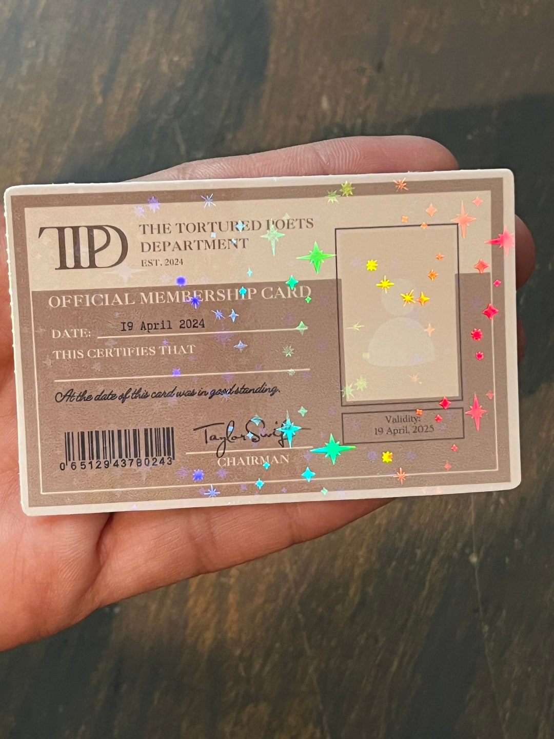 TTPD Official Membership Card Sticker - Etsy