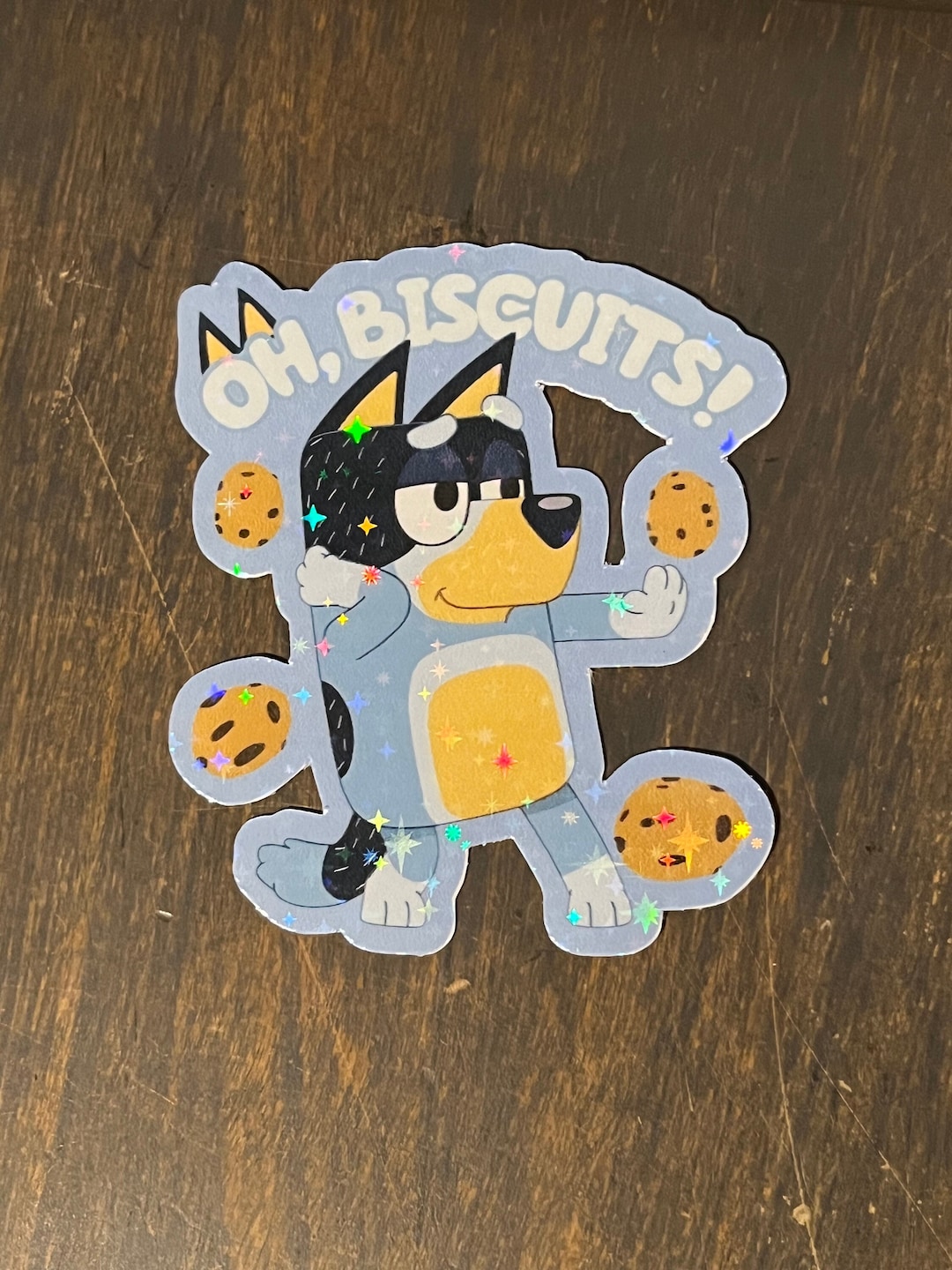 Bluey oh Biscuits Bandit Sticker - Etsy