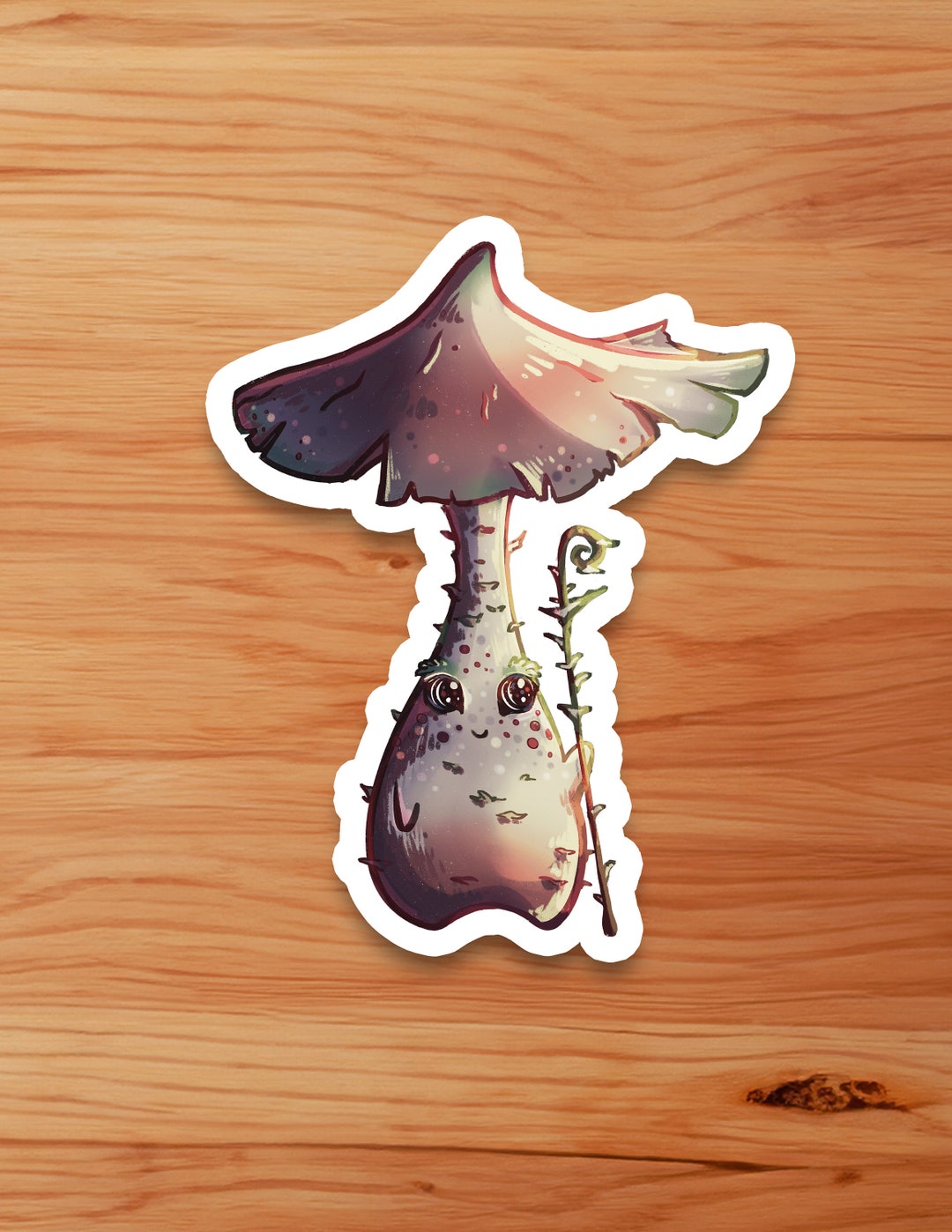 Mushroom Wizard Fungus Vinyl Sticker Original Artwork Waterproof Forest ...