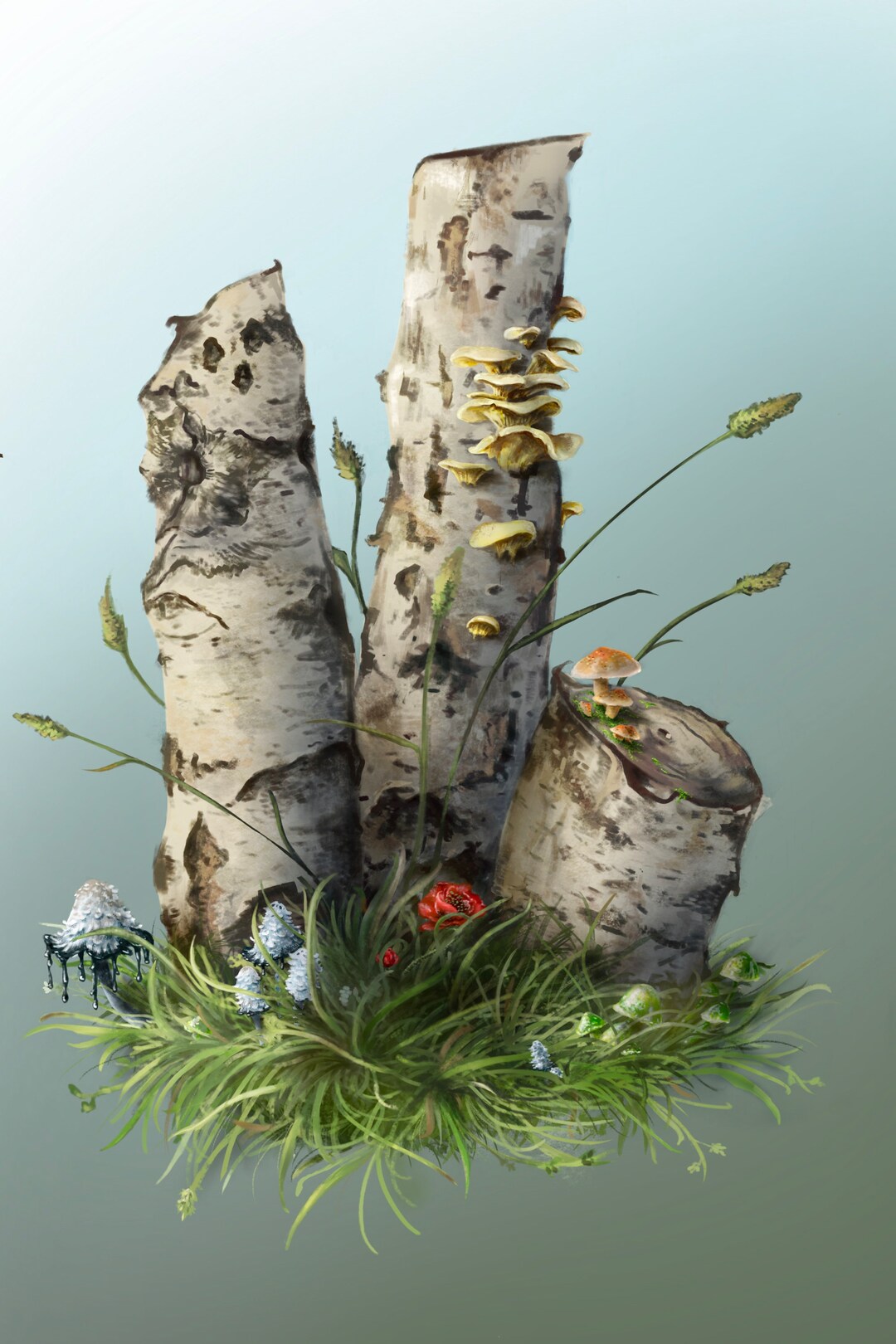 Illustration Art Print Beautiful Decay Nature Wildlife Art Print Hand ...