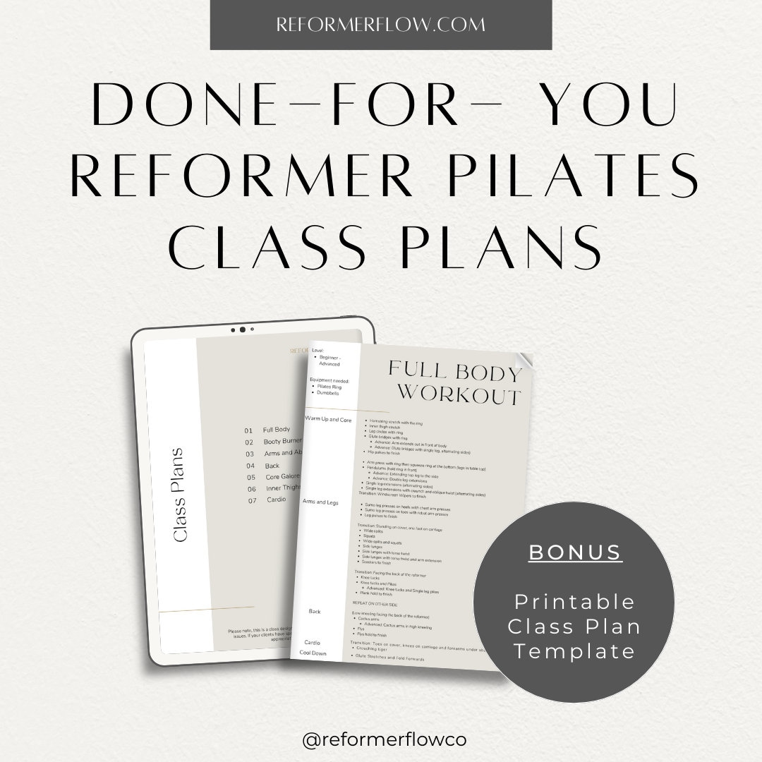 7 Days Reformer Pilates Class Plan Summaries for Reformer - Etsy
