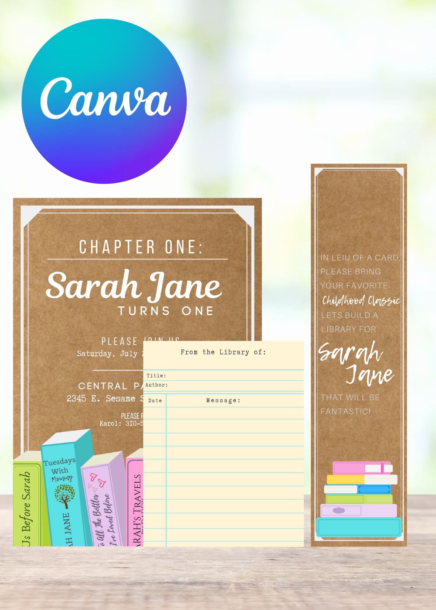 CANVA EDITABLE TEMPLATE Storybook Invitation Bundle Child's Birthday ...