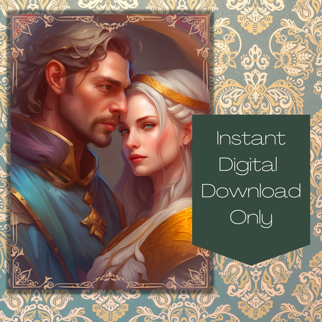 Noble Love: Medieval Fantasy Couple Portrait Digital Download| Medieval ...