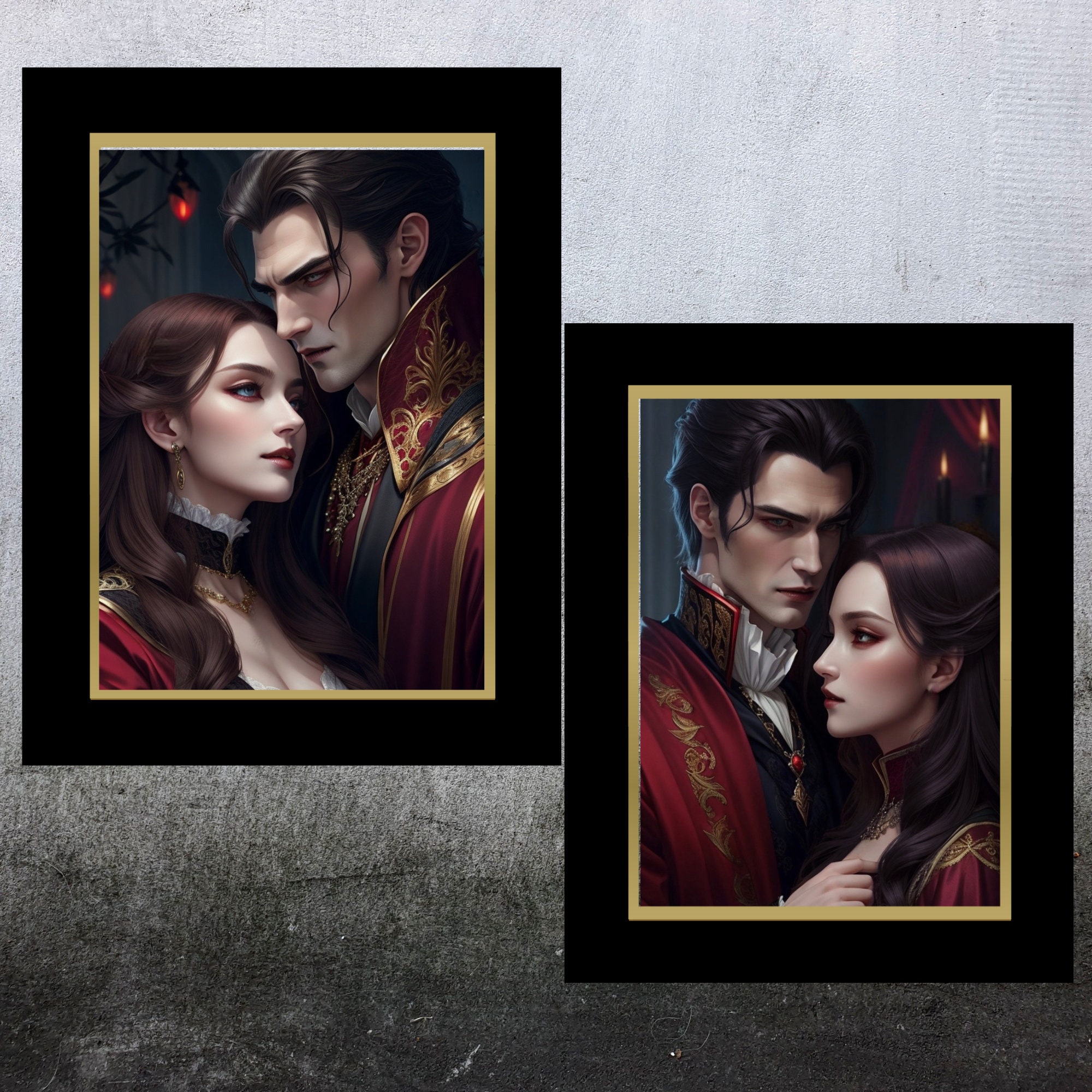 Eternal Love: Victorian Goth Vampire Couples Fantasy Digital Art Prints ...