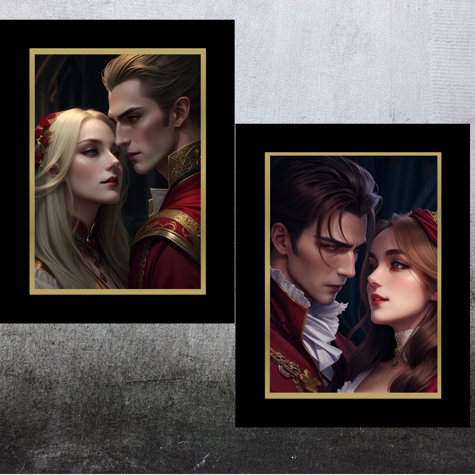 Eternal Love: Victorian Goth Vampire Couples Fantasy Digital Art Prints ...
