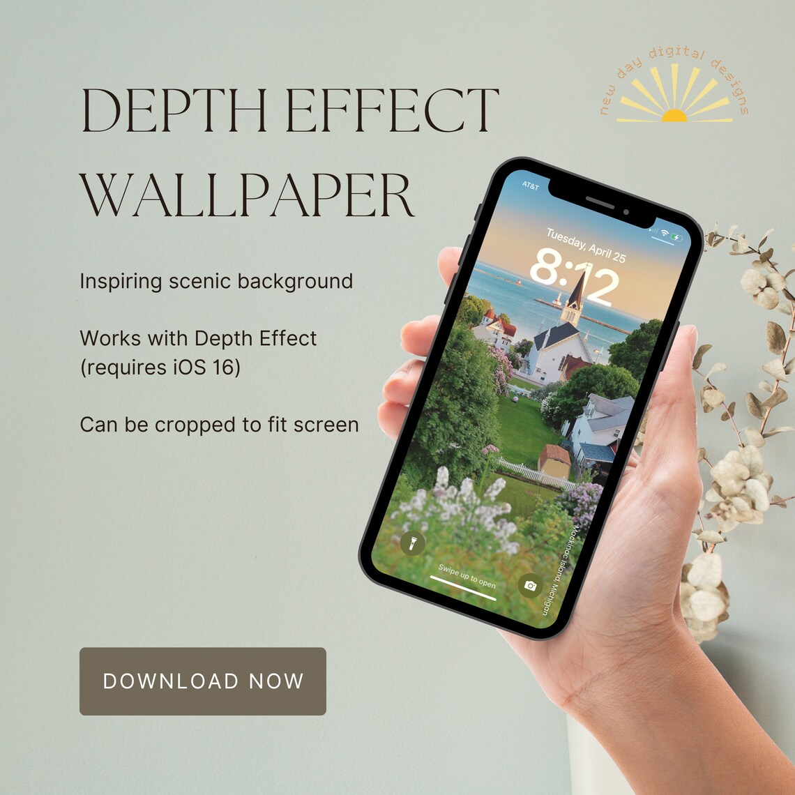 Coastal-inspired Ios 16 Depth Effect Phone Background Wallpaper ...