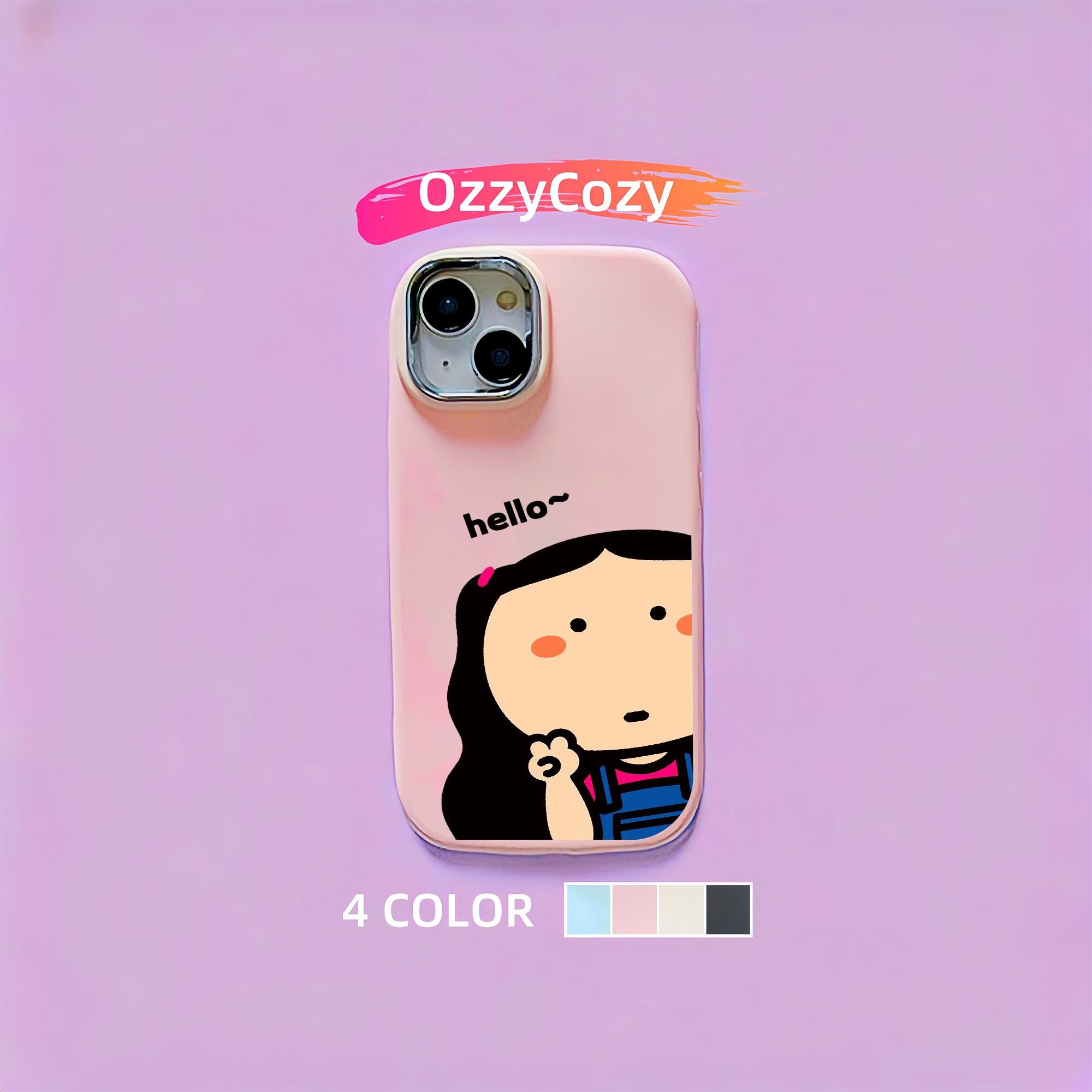 Kawaii Cute Girl Cartoon Phone Case,adorable Chibi Style Art, Playful ...