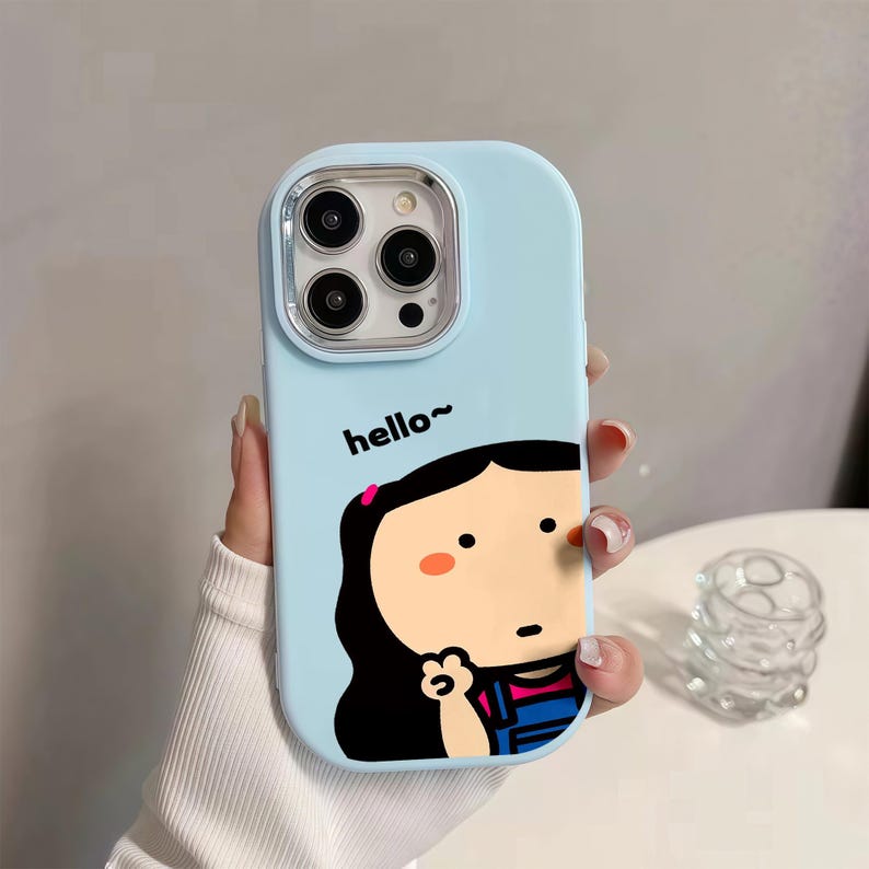 Kawaii Cute Girl Cartoon Phone Case,adorable Chibi Style Art, Playful ...