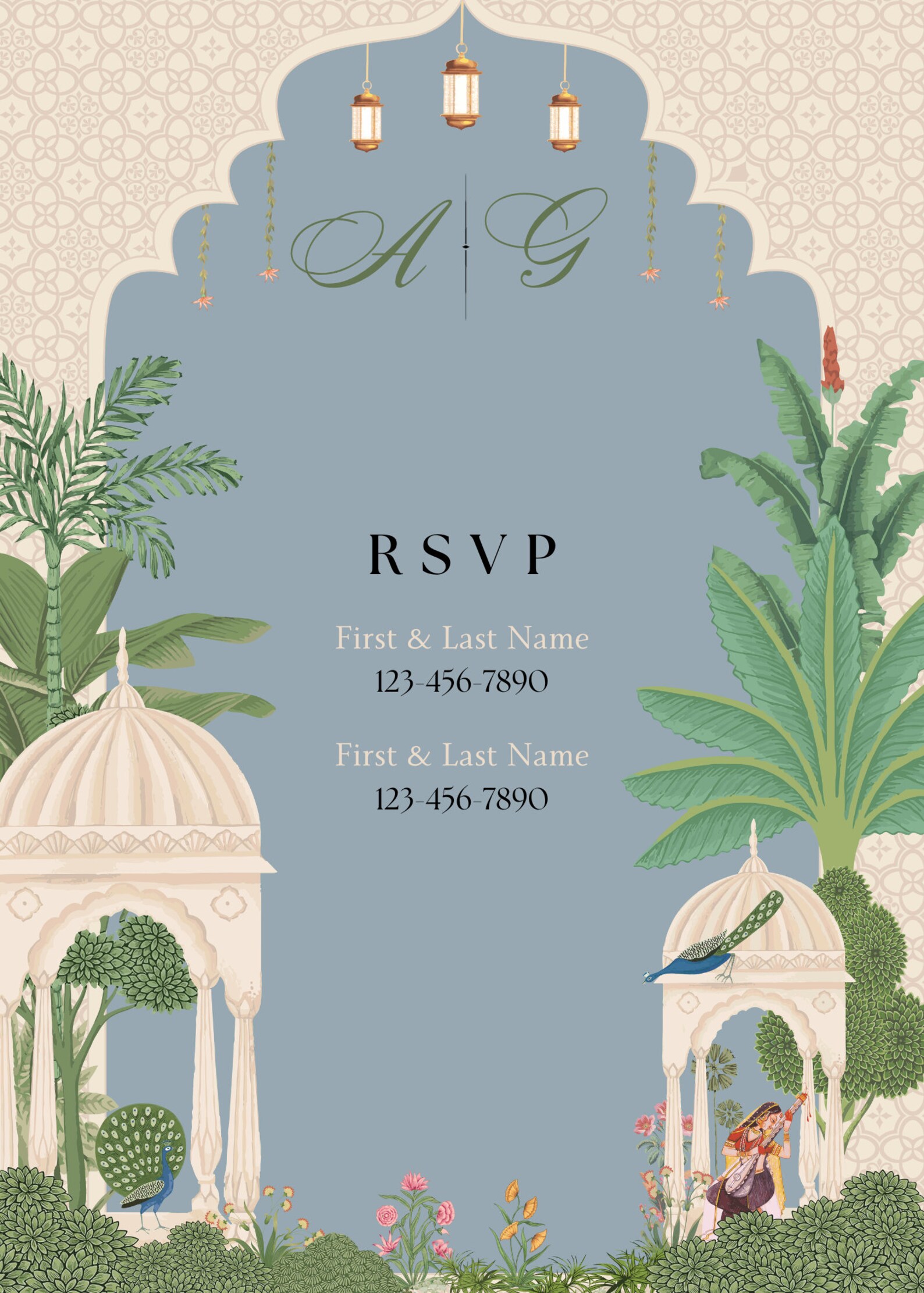 Editable Indian Wedding Invitation / Elegant Indian Wedding Invite ...