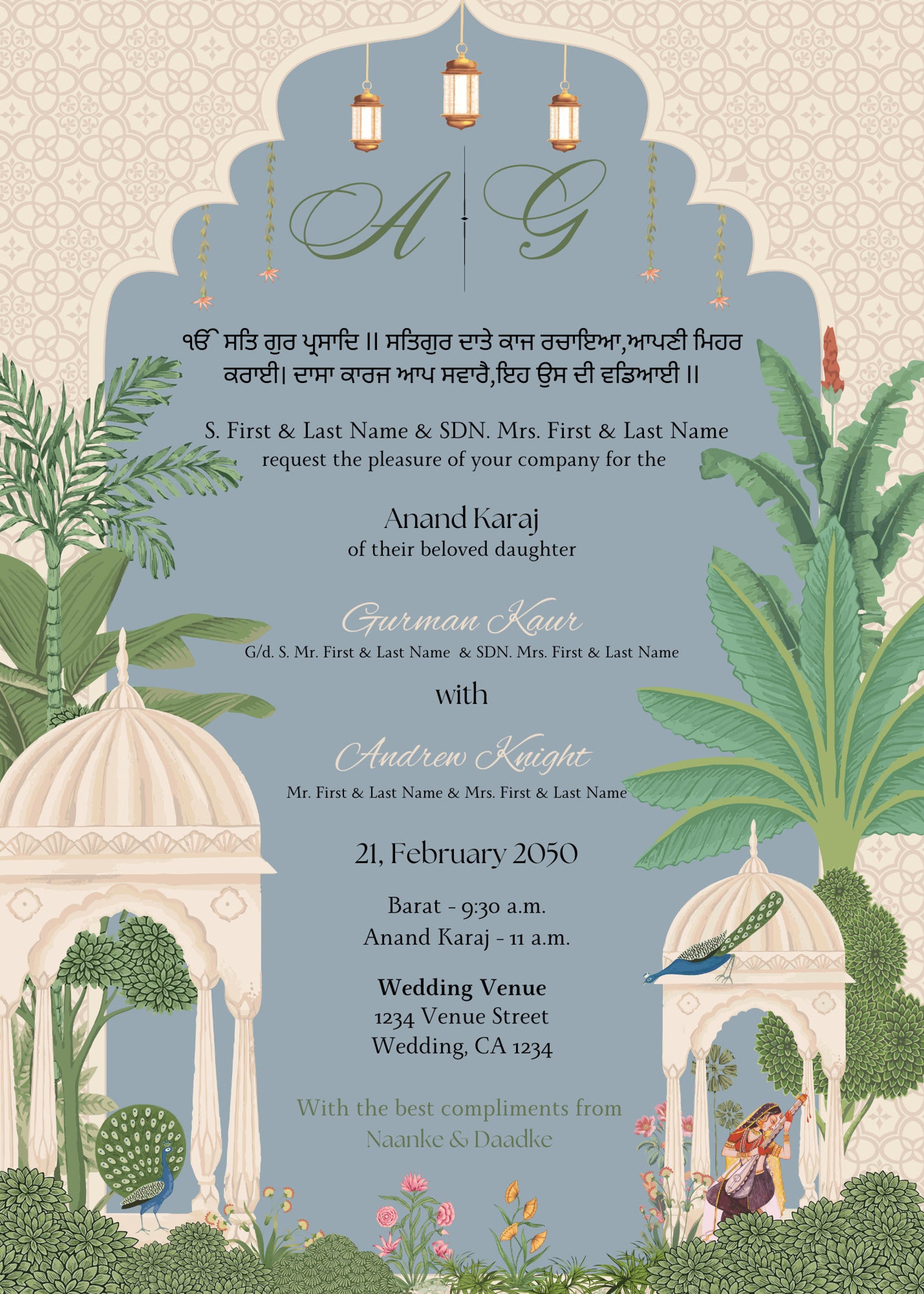Editable Indian Wedding Invitation / Elegant Indian Wedding Invite ...